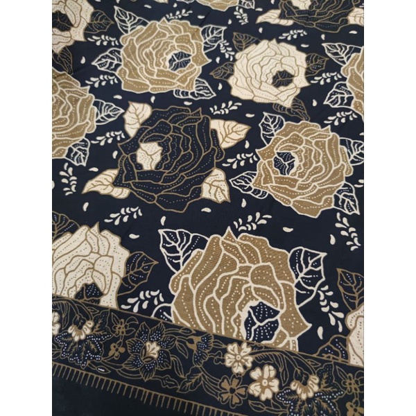 MAWAR KATUN Cotton Batik Fabric with Rose Flower Motif Meter with ...