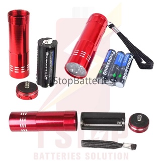 Metal Mini Torchlight 9 LED White Light & UV Lamp Included with 3*AAA ...