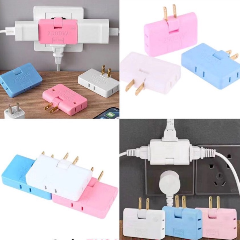 Rotatable Socket Converter 2500W One In Three 180 Degree Extension Plug ...