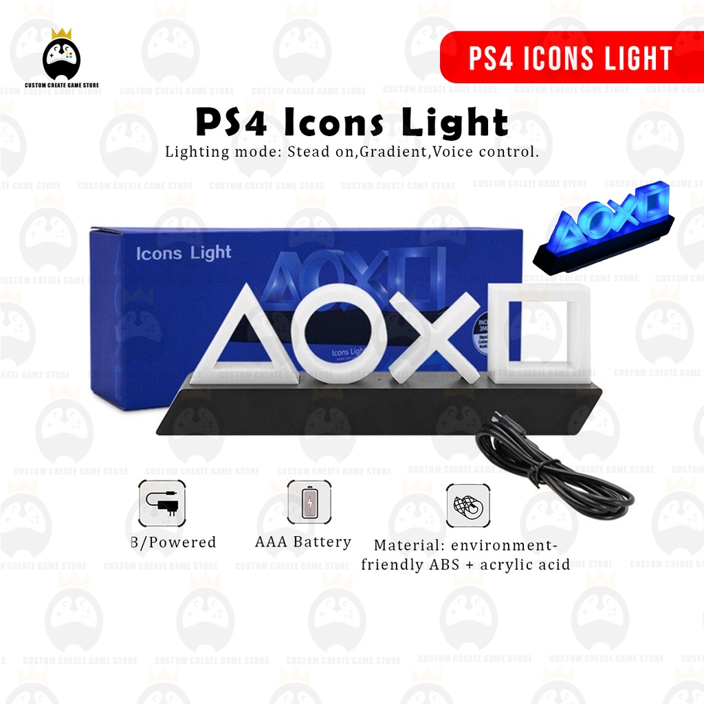 Playstation Paladone Ps4 Icon Light Lampu Icon Light Lampu Biru Blue ...