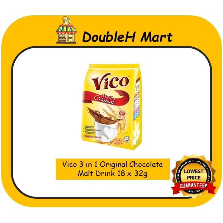 VICO Chocolate Malt Drink 3 In 1 Original 18Sachets x 32g | Shopee Malaysia