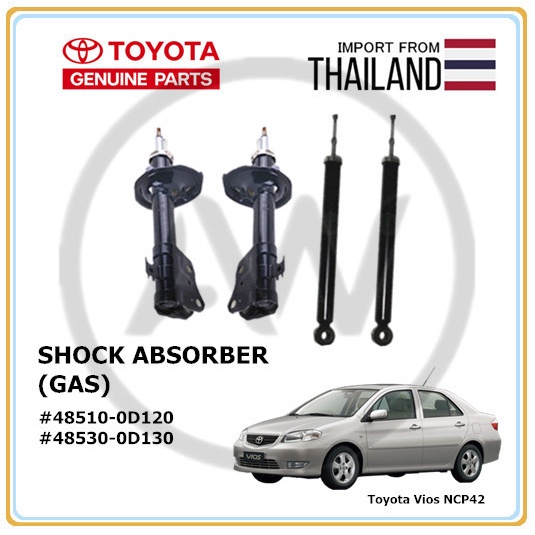 Original Toyota Vios 1.5 NCP42 2002-2007 Front Rear Shock Absorber [1 ...