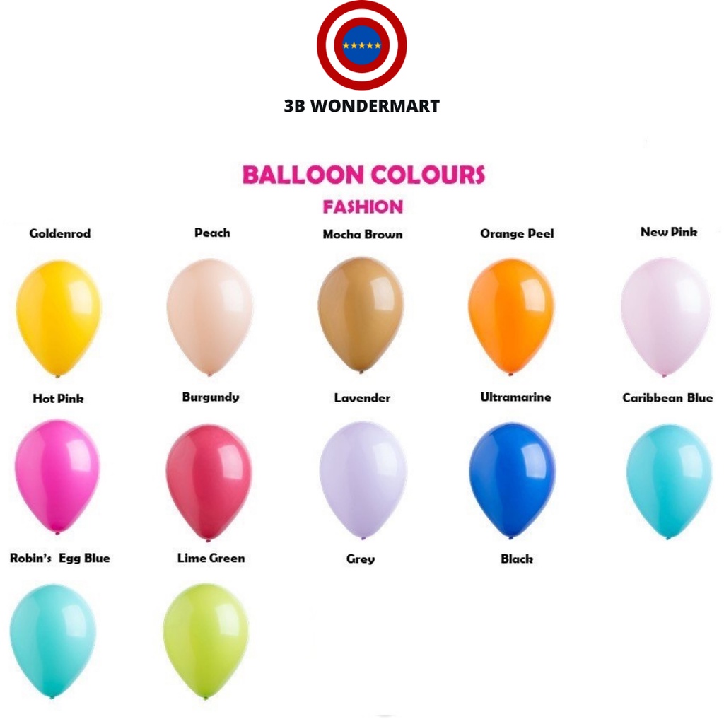 11"/5" Malaysia Everts Non Metallic Latex Colorful Balloon Party Belon ...