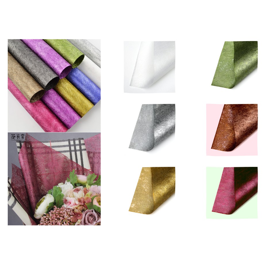 💐ReadyStock!!!Flower Wrapping Paper Shinny Silk 60cmX60cm 20 Sheets/1 ...
