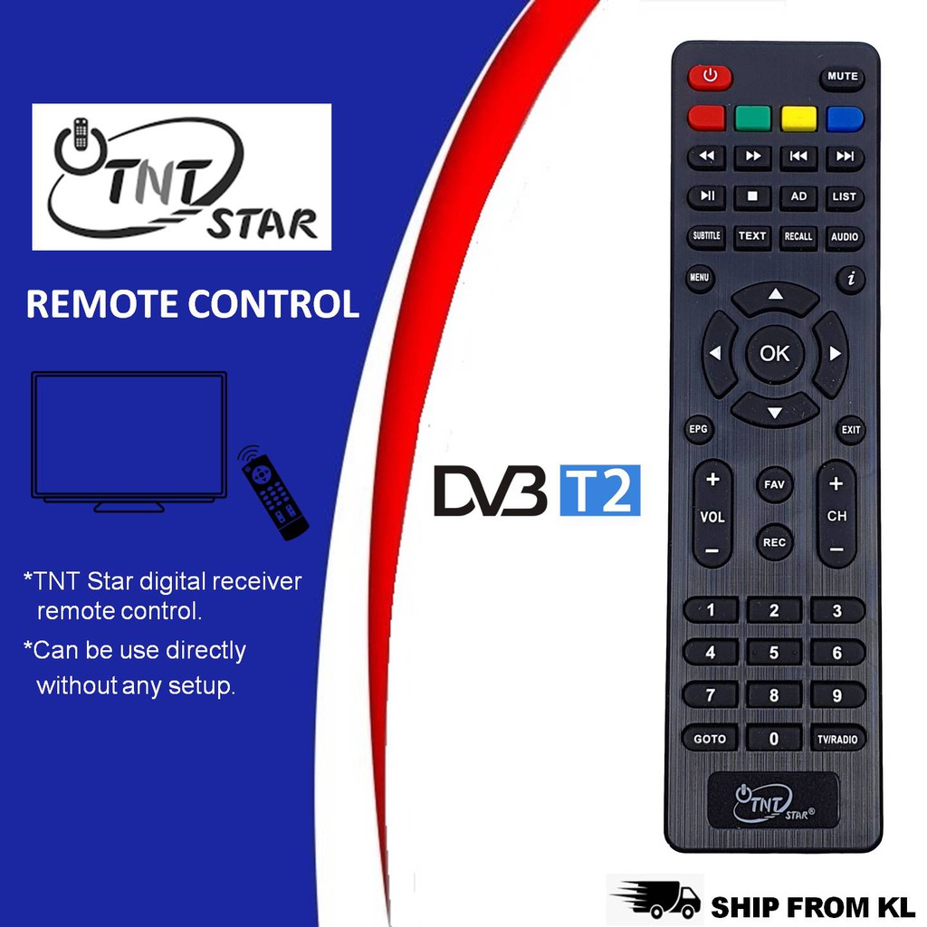 [ TNT STAR ] DVB T2 Digital Receiver Remote Control Replacement (TNT-8098) | Shopee Malaysia