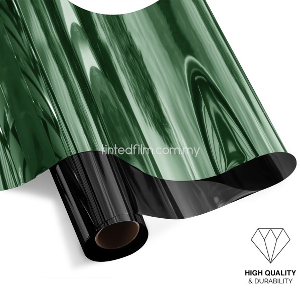 Hijau Hitam Reflective Tinted Film/ Green Outside Black Inside 3ply ...