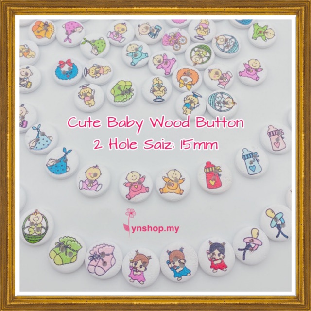 20pcs Cute Baby 👶 🍼 Wood Button 2 Hole 15mm / Butang Kayu | Shopee Malaysia