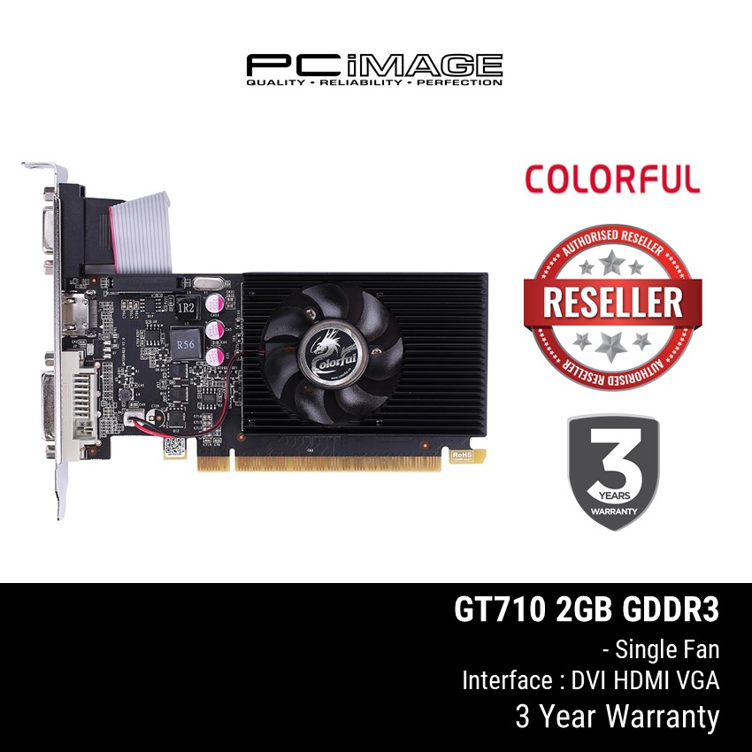 Colorful GeForce GT710 2GB DDR3 Graphics Card CFL-GT710-2GD3-V | Shopee ...
