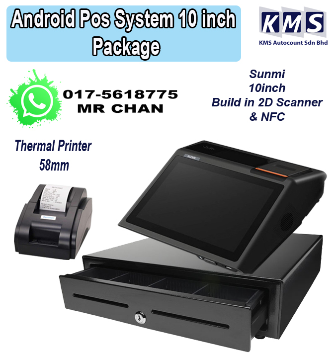 Sunmi Android Pos System 10inch Cash Register with Build in 2D Scanner ...