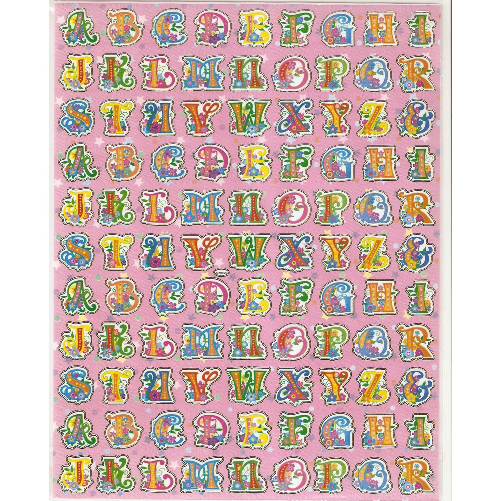 Removeable PVC Sticker ABC Alphabet Letters Stickers Huruf Besar Huruf ...