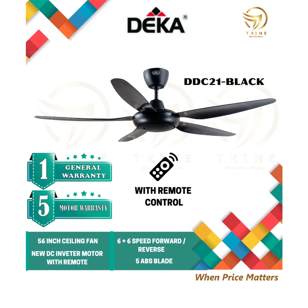 DEKA DDC21 WITH 6 SPEED REMOTE CONTROL DDC21-BK DDC21-WALNUT/ BLACK ...