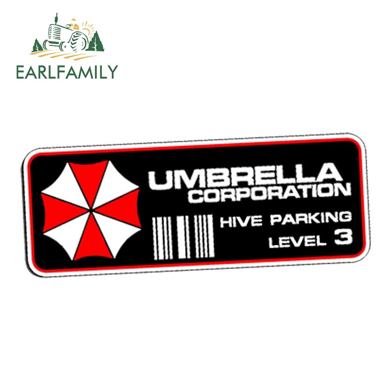 EARLFAMILY 13x5.2cm Decals Umbrella Corporation Hive Parking Level 3 ...