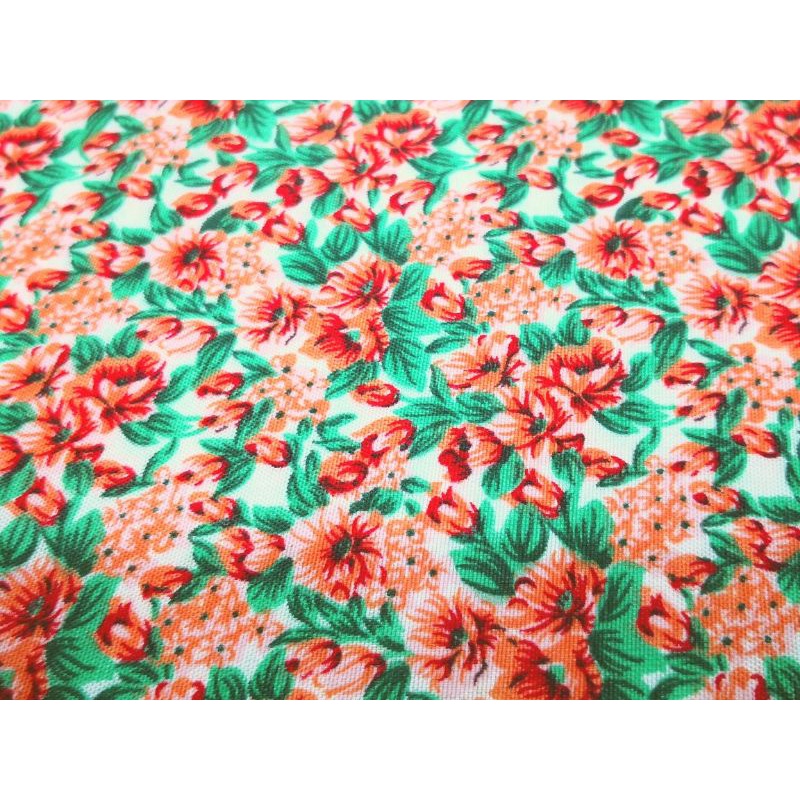 [Ready Stock]Tetron Cotton Fabric 48 inches wide with floral/Kain ...