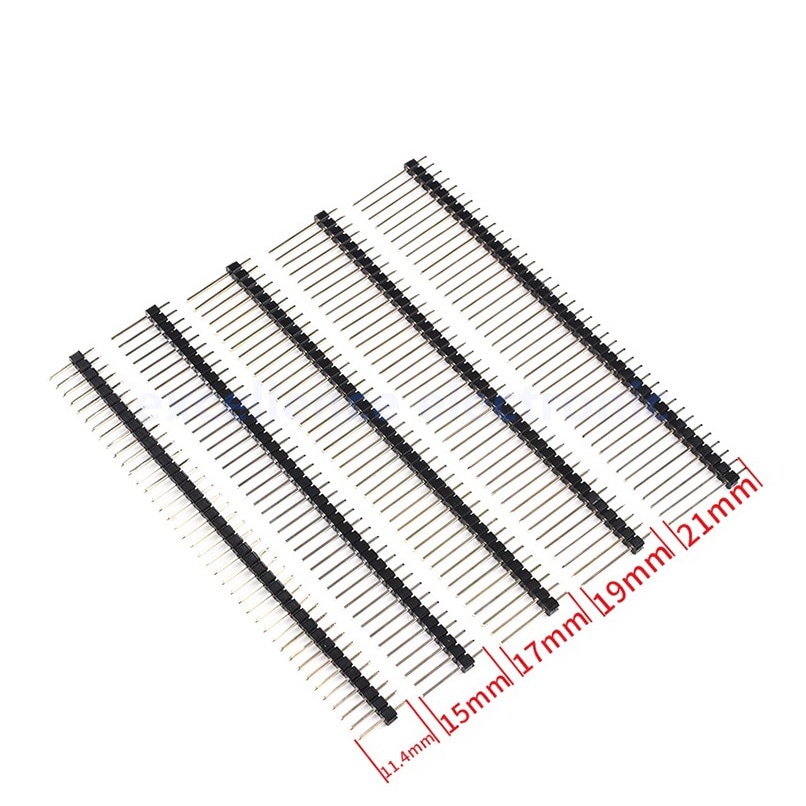 10Pcs 2.54mm Single Row Male 1x40P Breakaway PCB Board Pin Header Long ...