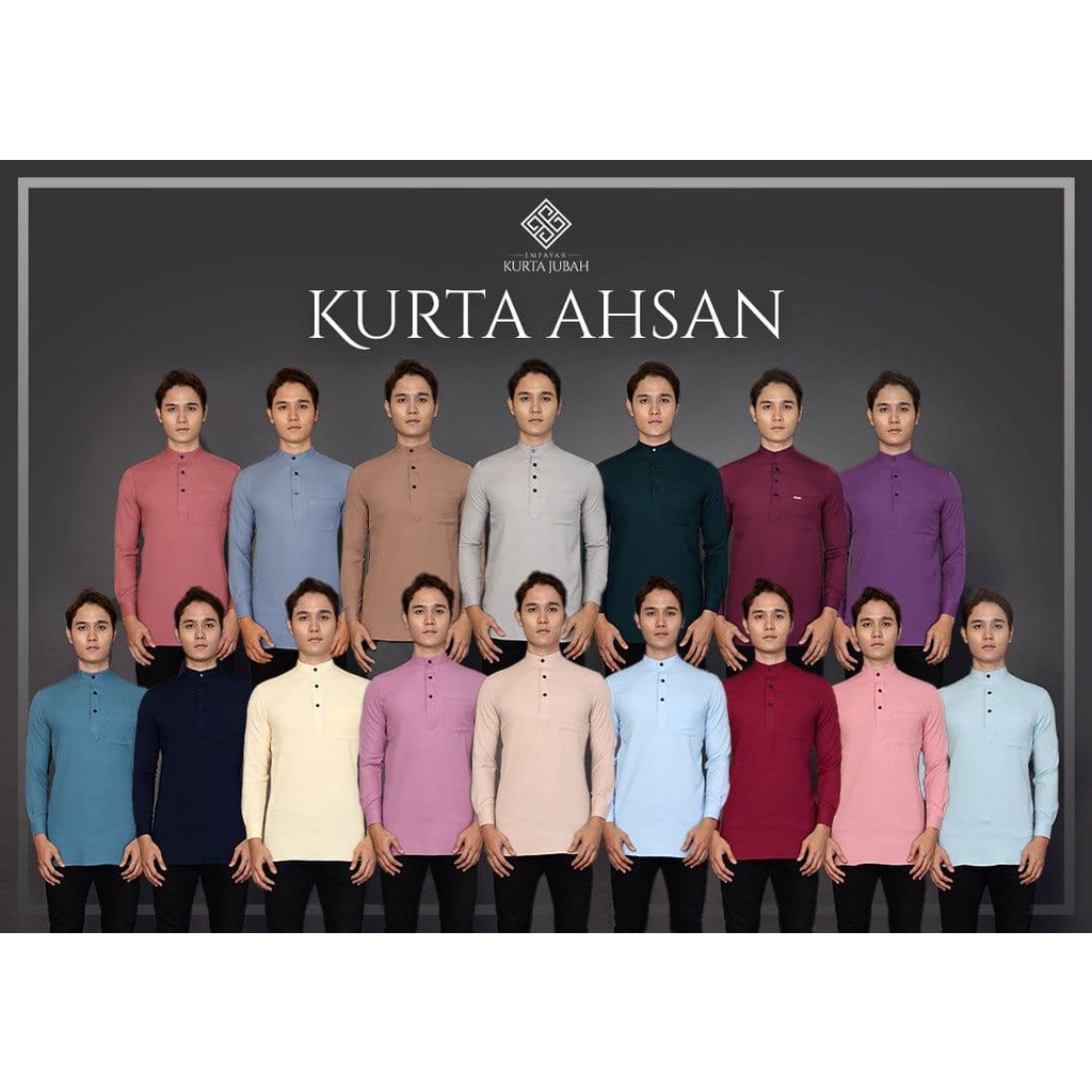 KURTA SLIM FIT AHSAN KURTA RAYA 2021 KURTA LELAKI DEWASA | Shopee Malaysia