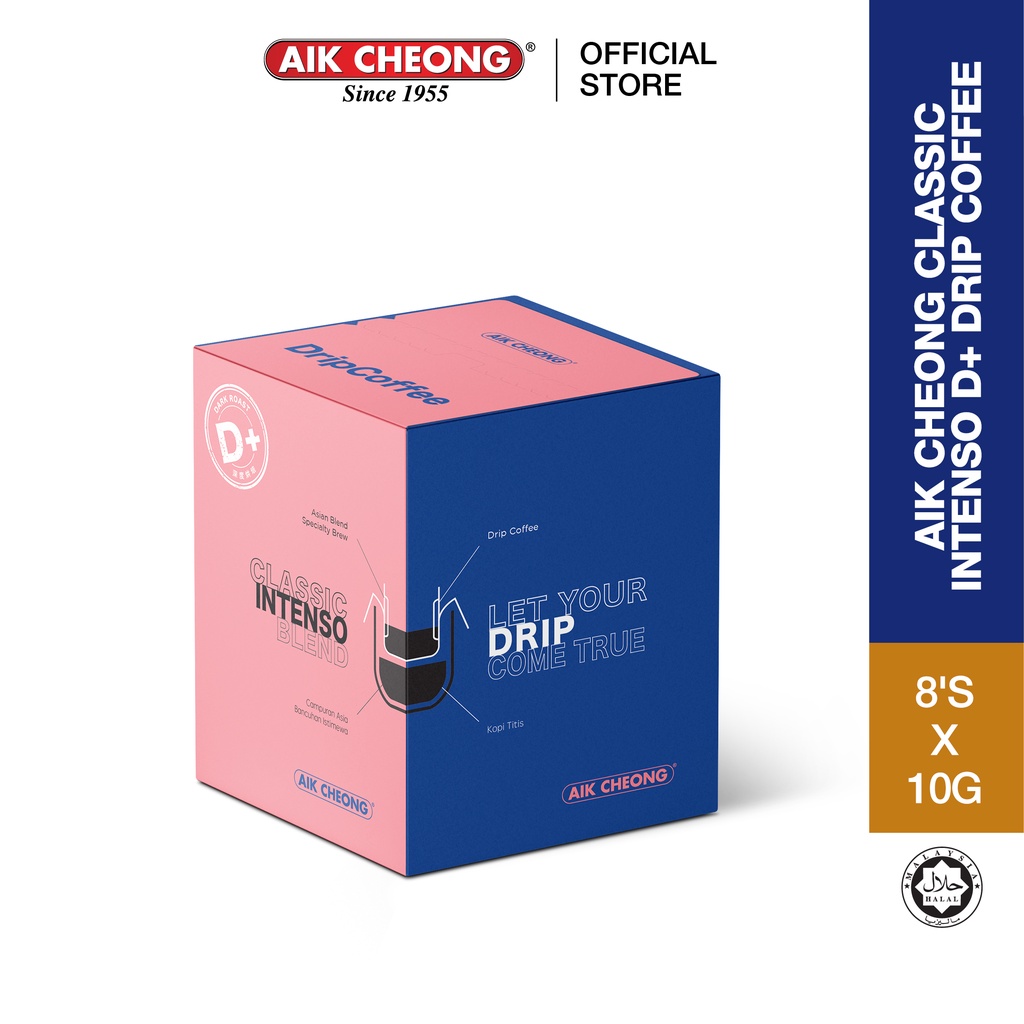 AIK CHEONG Classic Intenso D+ Drip Coffee 80g (10g x 8s) | Shopee Malaysia