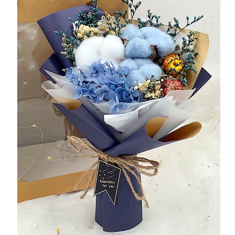 Bunga Kering Bouquet dengan Cahaya LED | Pilihan Kotak Teks Kustom ...