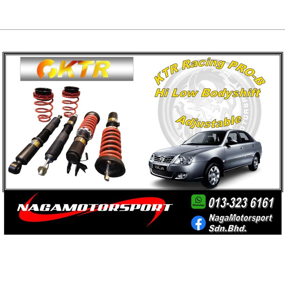 ADJUSTABLE PROTON WAJA KTR RACING PRO-B HI LO BODYSHIFT ADJUSTABLE (100 ...