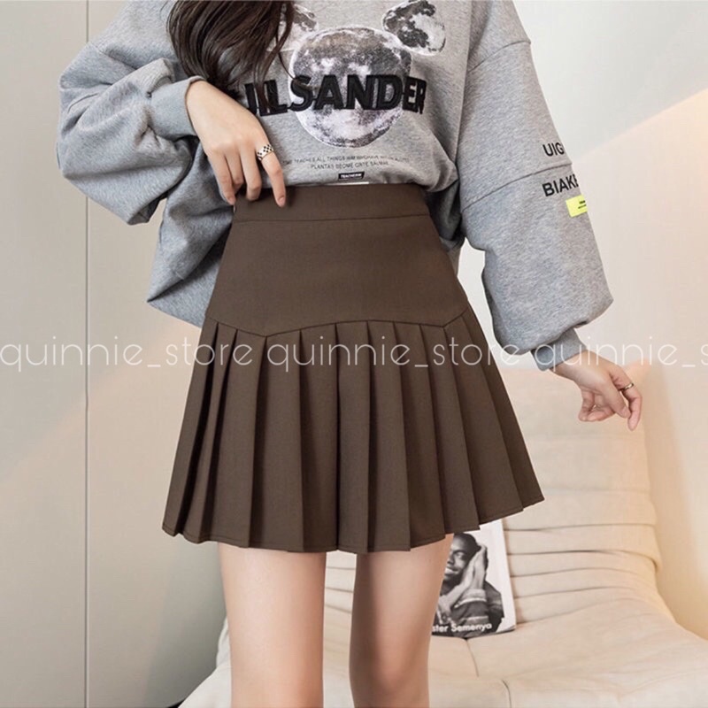 New Model High Waist Pleated Skirt for All Sizes | Shopee Malaysia