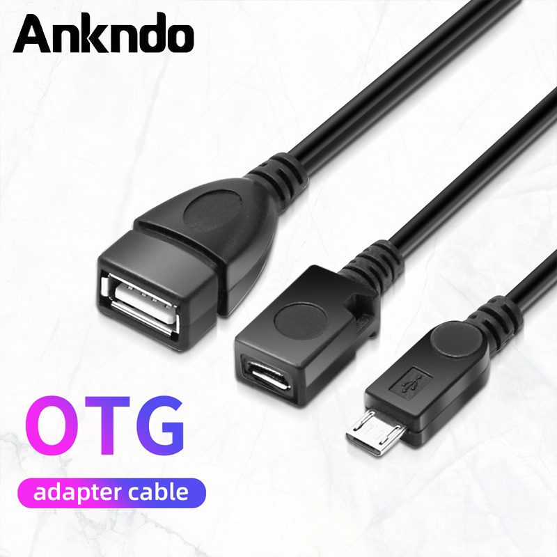 Ankndo 2 In 1 OTG Micro USB Host Power Y Splitter USB Adapter to Micro ...