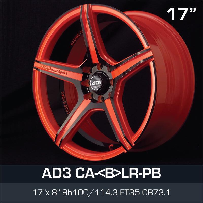 AD 17 inch 8JJ 4X100 4X114.3 ET35 ORI CAR SPORT RIMS WHEELS AD3 ...