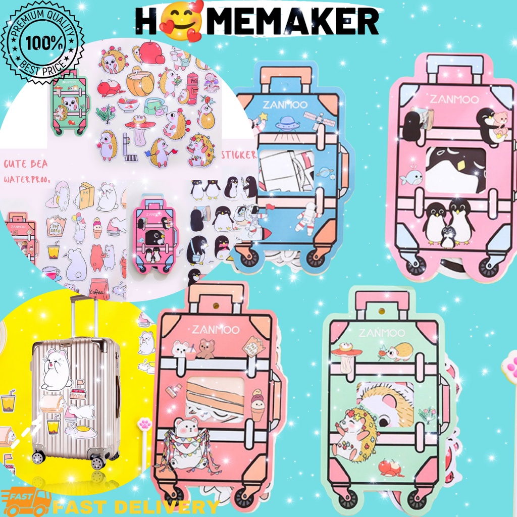 【DODO+】Ins Hedgehog Penguin Bear Luggage Sticker Diary Decoration ...