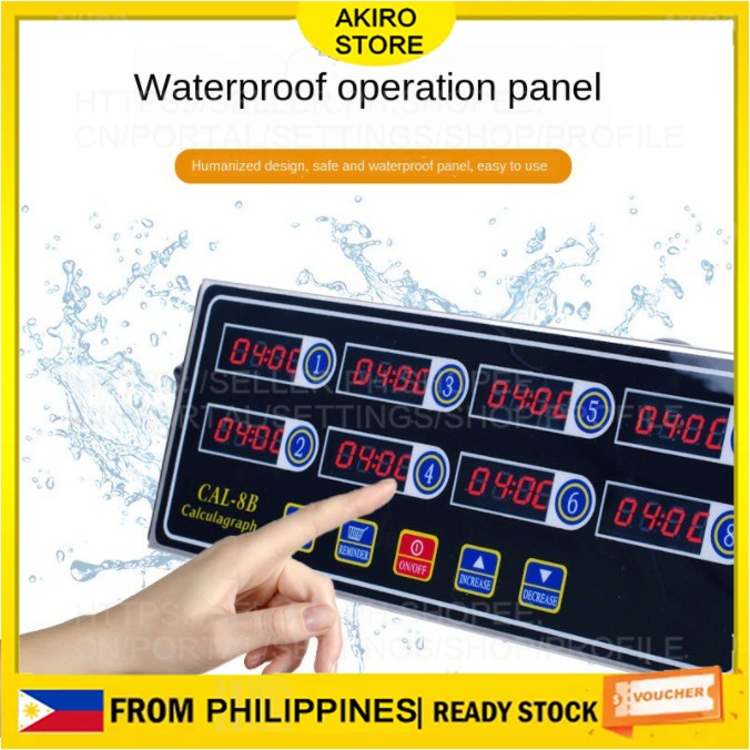 LCD Digital Kitchen Timer 8 Channel Timer Count-Down Up Clock Kitchen ...