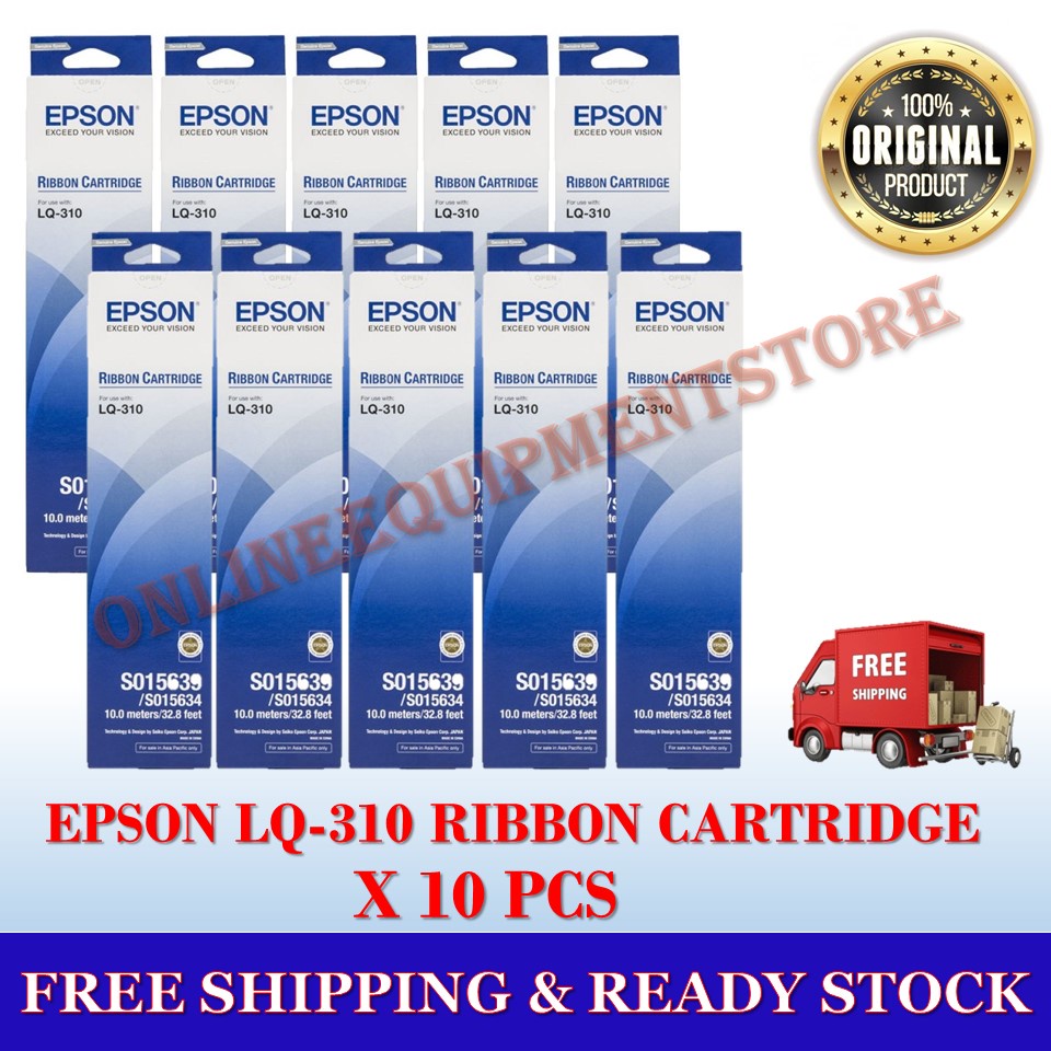 10 pcs of Epson LQ-310 Ribbon Cartridge S015639 S015634 / LQ310 Ink ...