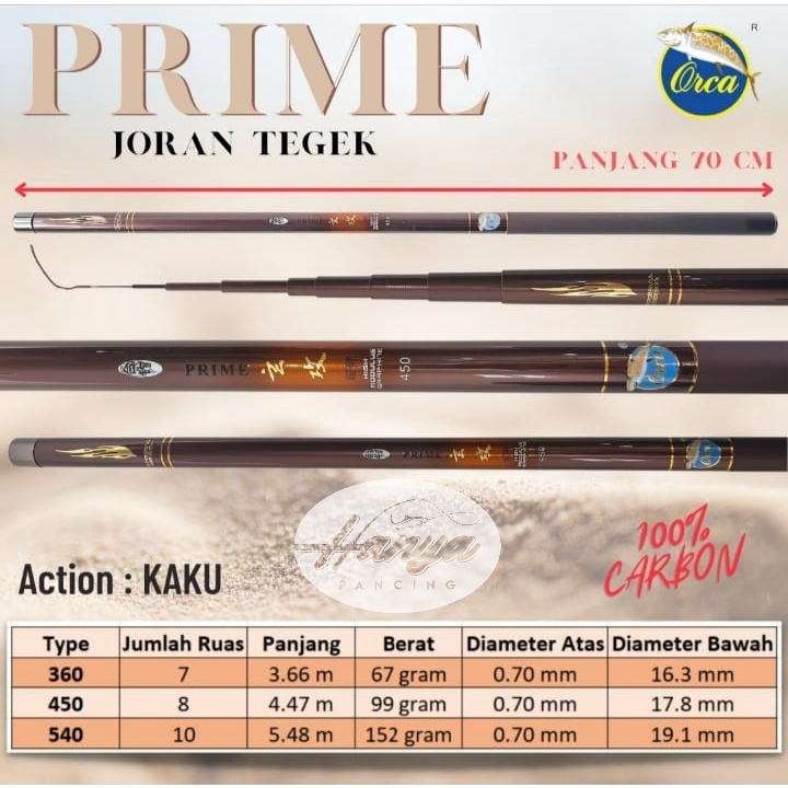 Orca PRIME 360 450 540 CARBON HARD Rigid Rod | Shopee Malaysia