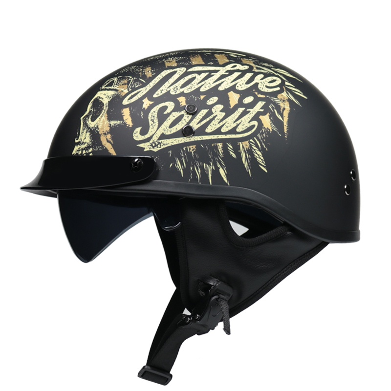 Motorcycle Harley retro helmet men and women half helmet electric car ...