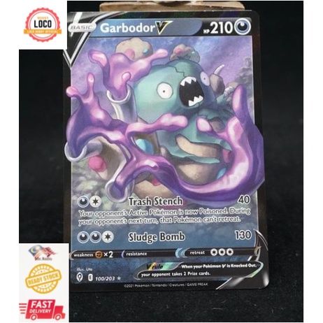 Pokemon Tcg Garbodor V From Evolving Skies Booster Pack Pokemon Trading ...