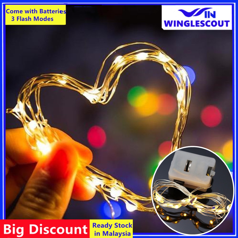 LED string light fairy lights 3 modes 1/2M 10/20 copper wired lamp led ...