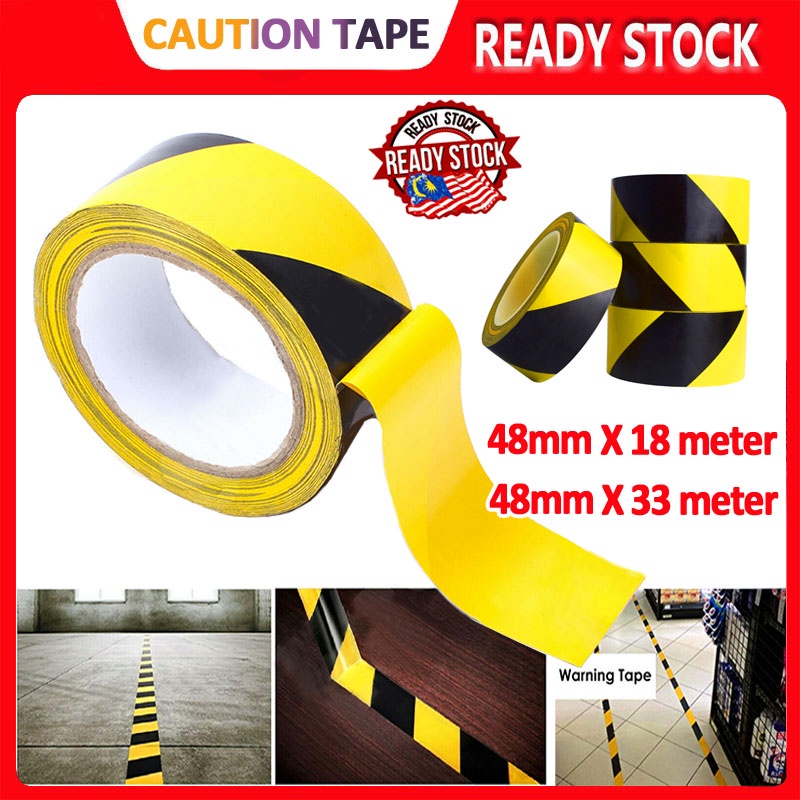 (READY STOCK ) Floor Warning Tape - 48mm X 18m/30m Adhesive Tape For ...