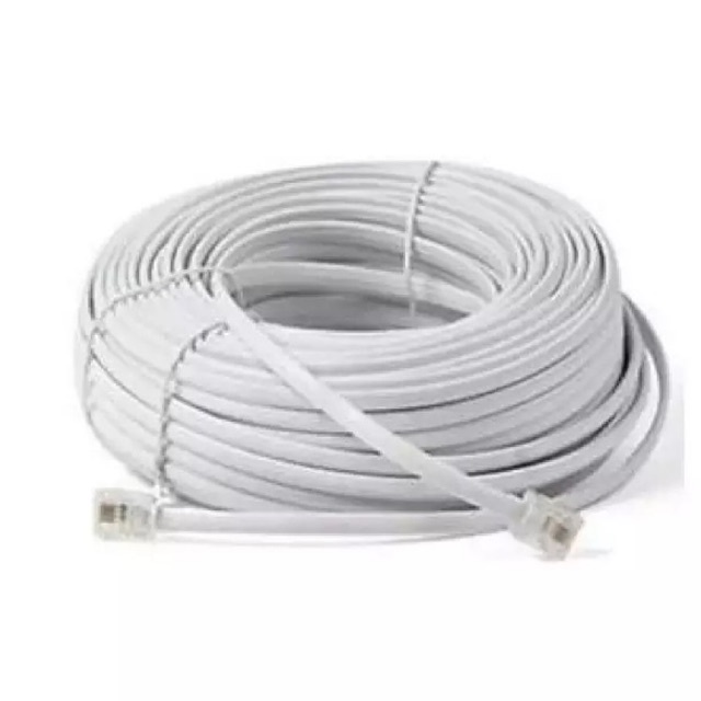 30M Telephone Line Cord Flat Cable 6P4C RJ11 ADSL Modem Fax | Shopee ...