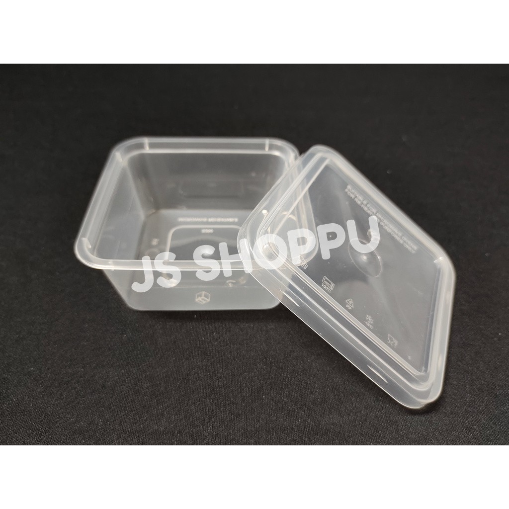 SQ250 Square Plastic Disposable Food Container (50pcs±) / Bekas Petak ...