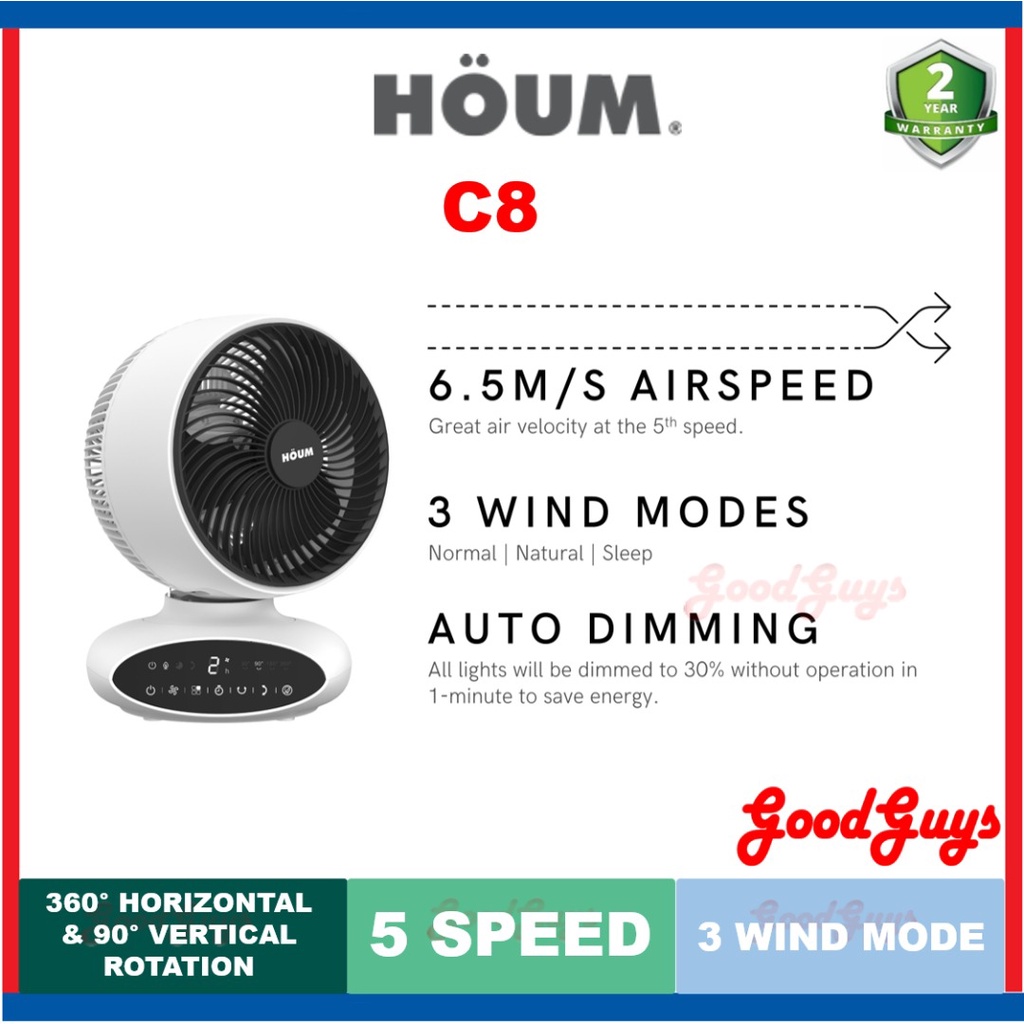 Houm C8 Air Circulator Fan Table Fan Circulator Strong Powerful Wind ...