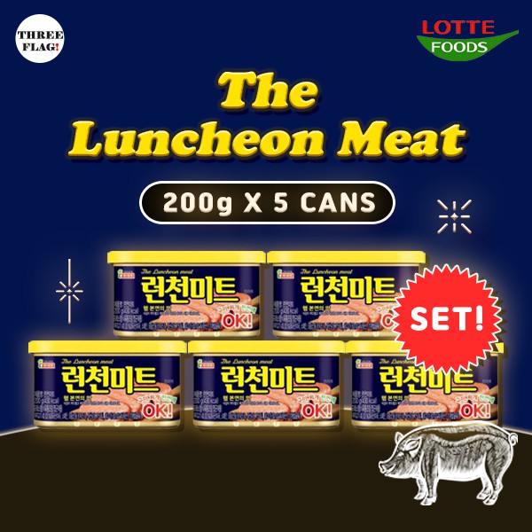 Lotte Foods The Luncheon Meat Ham 200g X 5 Cans | Shopee Malaysia