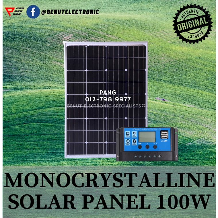 (GRADE A) Monocrystalline Solar Panel 100W Solar System (Electric Fence ...