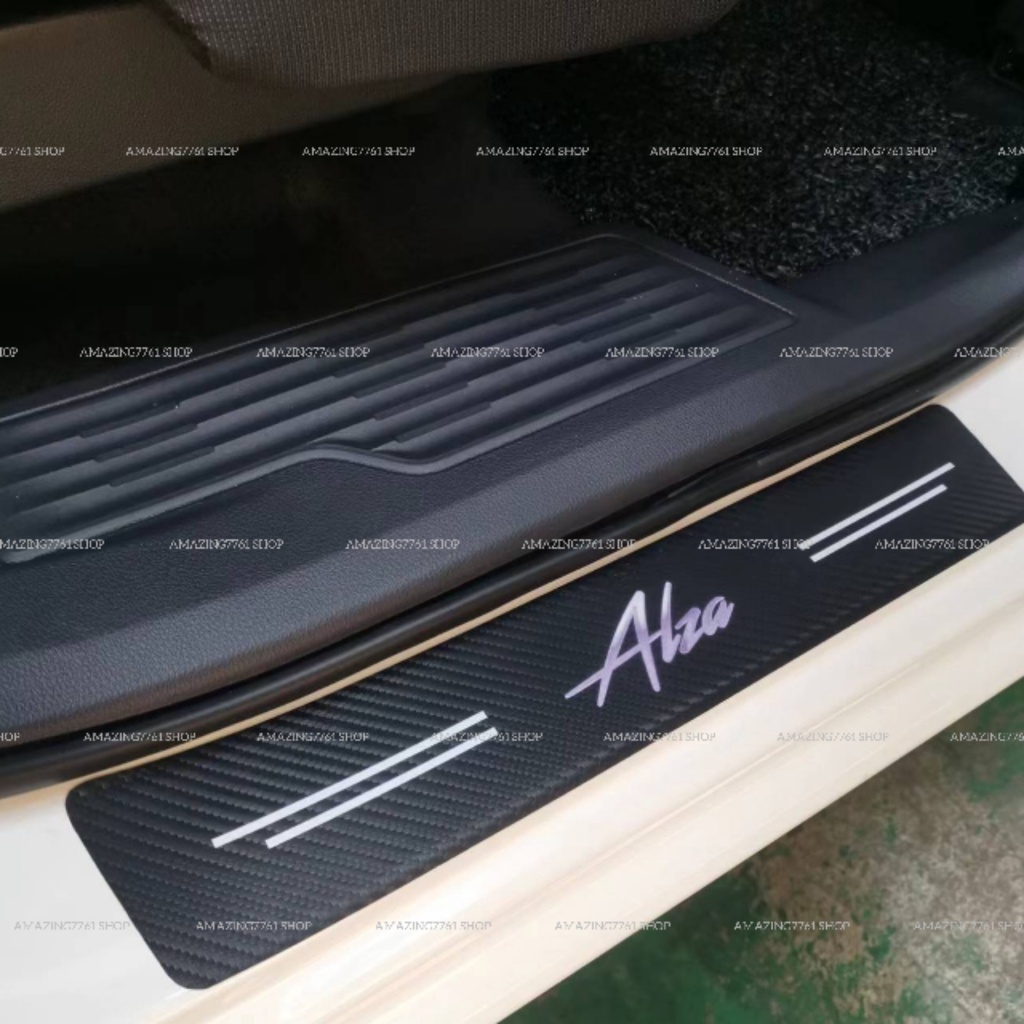AMAZING NEW PERODUA ALZA 2022 CARBON FIBER DOOR STEP PU LEATHER REAR ...