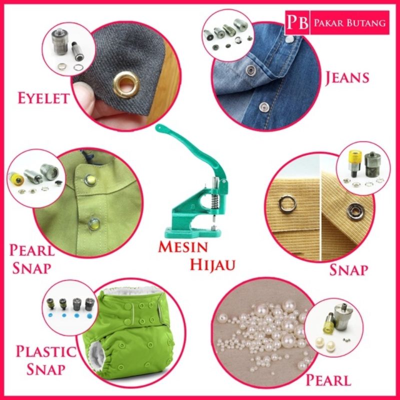 Full set | mesin snap lengkap mesin + acuan + butang | mould | hand ...