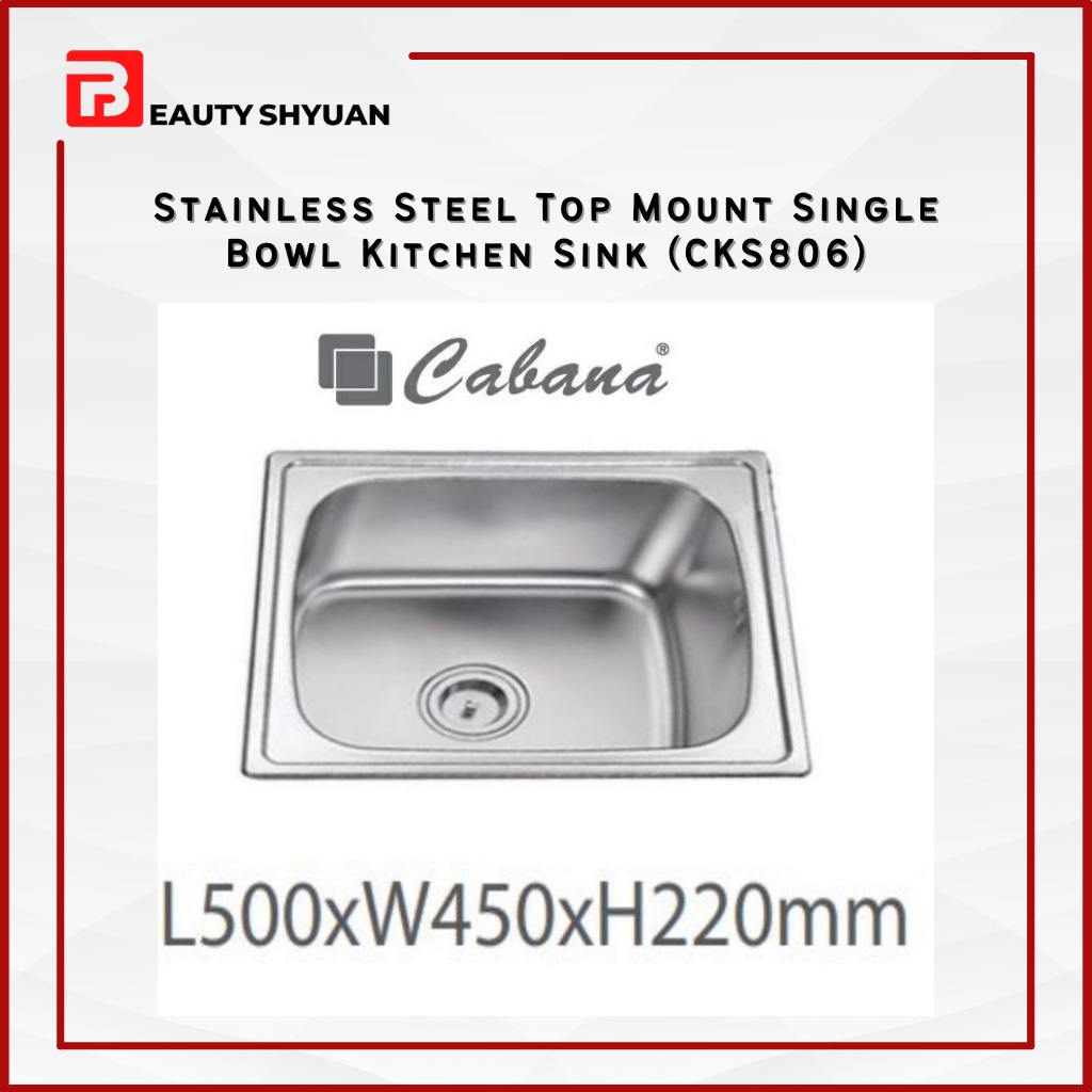 CABANA CKS806 Single Sink Sinki Dapur Kitchen Sink Stainless Steel Sink ...