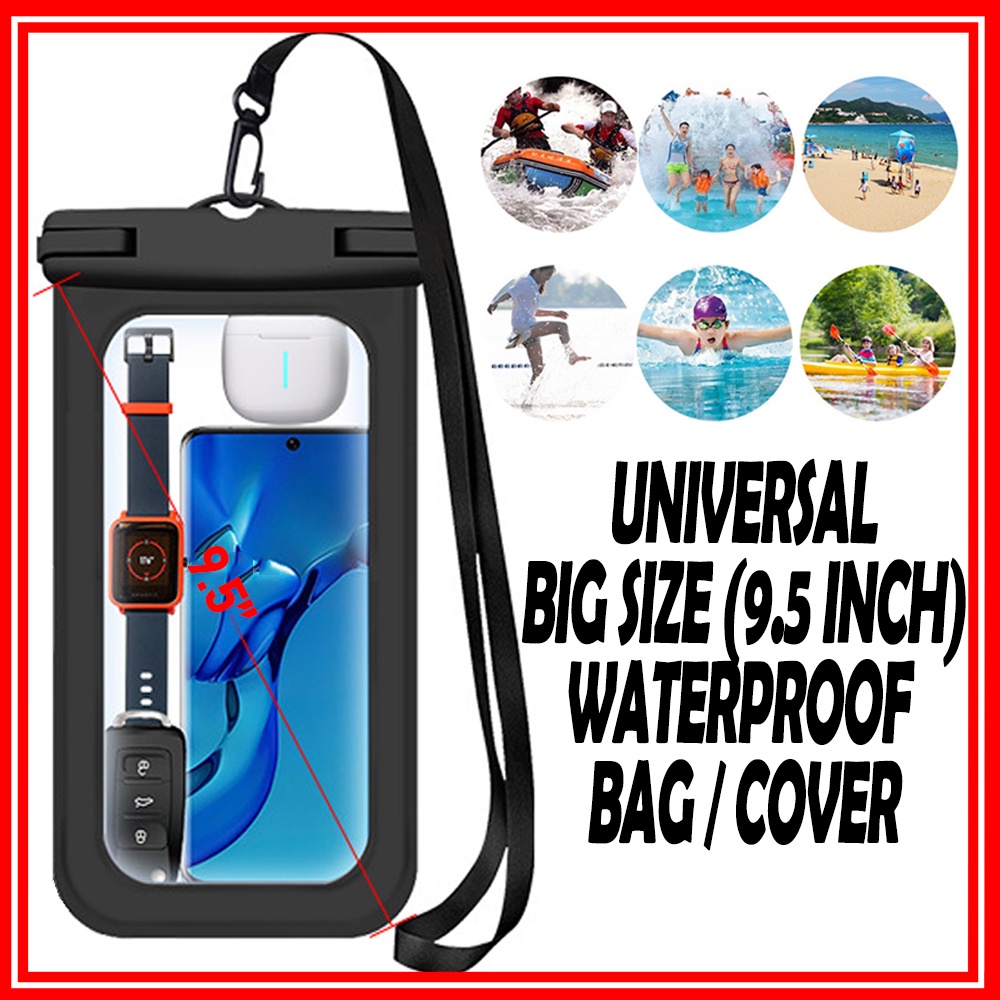 Universal Large Size Phone Waterproof Bag Cover Outdoor PVC Clear 9 ...