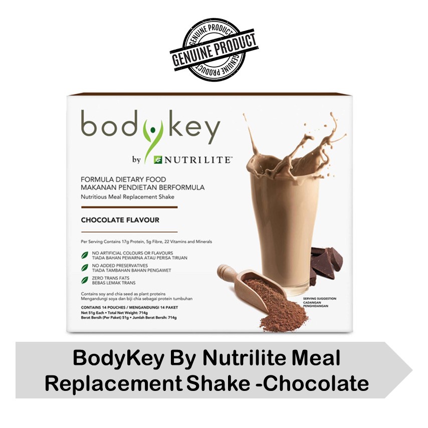 100% Original BodyKey By Nutrilite Meal Replacement Shake - Chocolate ...