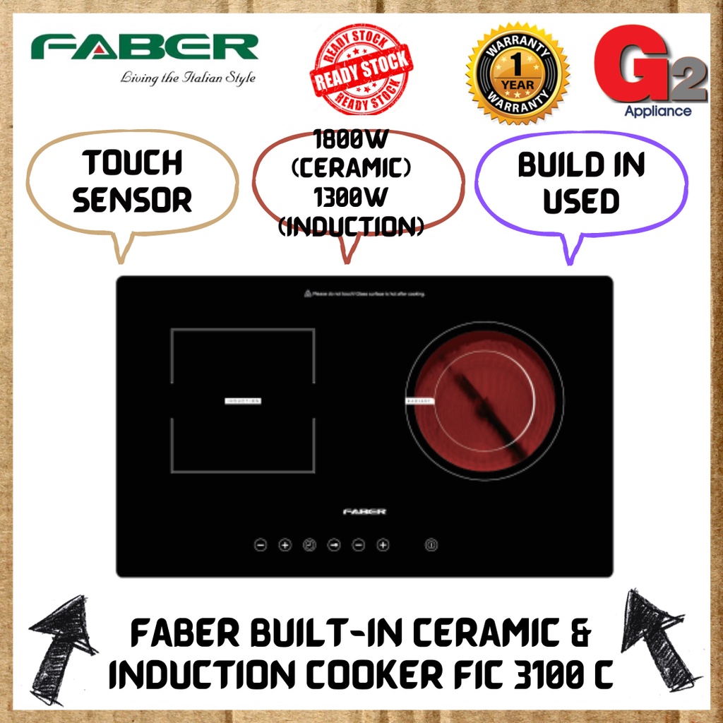 FABER (READY STOCK) BUILT-IN CERAMIC & INDUCTION COOKER FIC-3100C ...