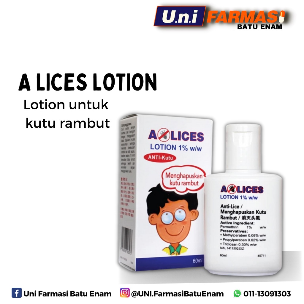 A-lices Lotion 60ml Anti Lice (Ubat Kutu Rambut) | Shopee Malaysia