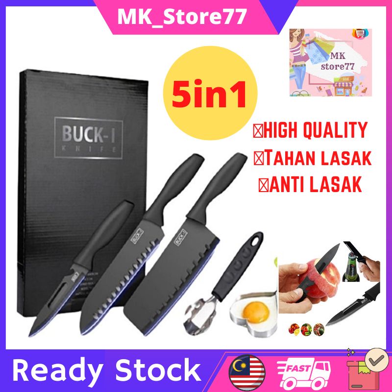📣💥Black Steel Cooking Knife /Pisau Dapur knife Kualitas Premium Anti ...