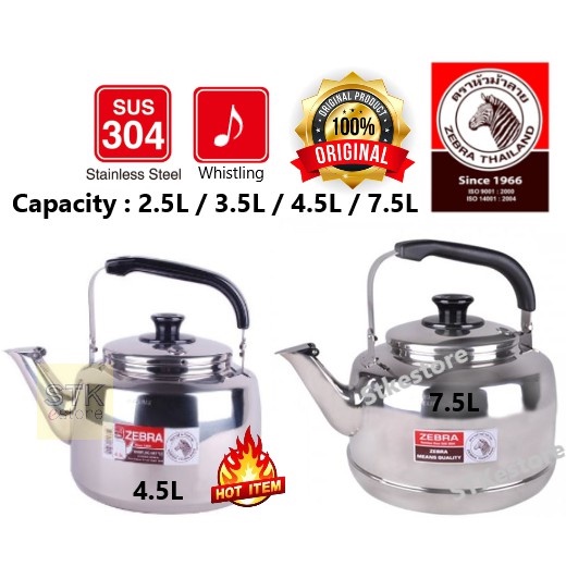 ZEBRA Kettle Whistling Classic Stainless Stee #2.5LT#3.5LT#4.5LT#7.5LT | Shopee Malaysia