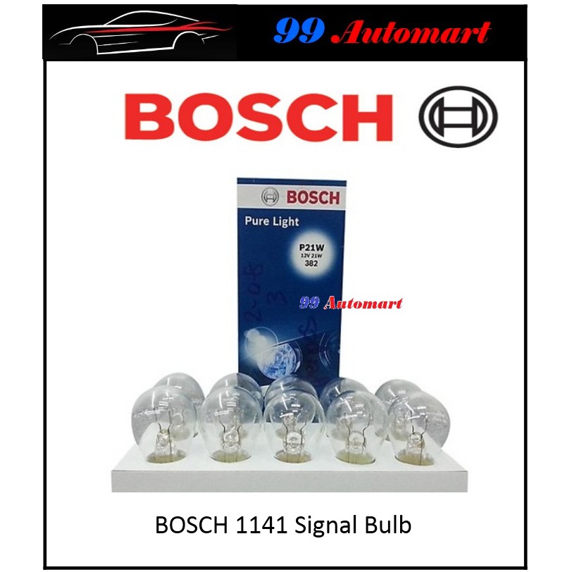 10 PCS ORIGINAL Bosch Pure Light P21W 12V 21W 382 Bulb 1141 BULB Signal ...
