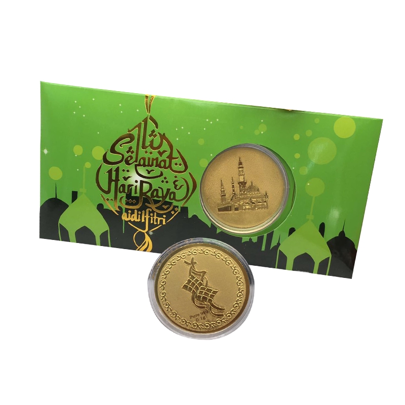 Clearance Ramadan Gold Foil Coin Set SELAMAT HARI RAYA AIDILFITRI Green ...