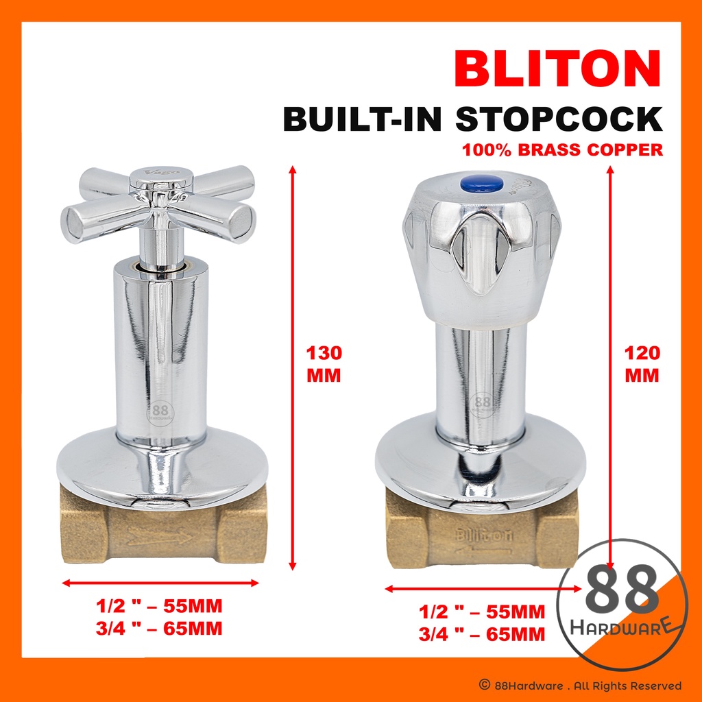 BLITON FULL BRASS stopcock stopcock shower stopcock valve stop valve ...